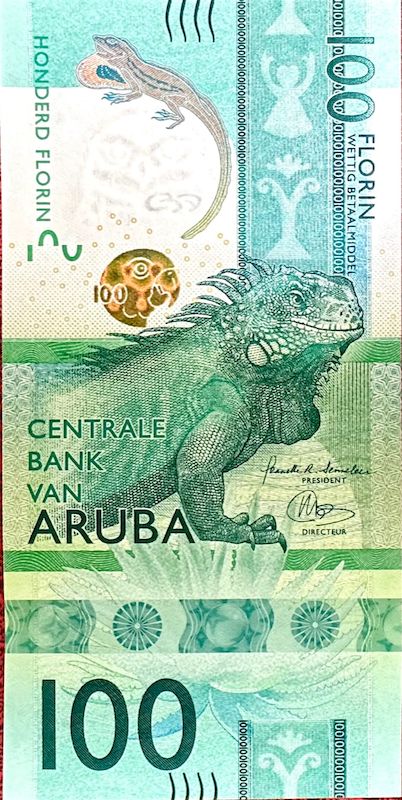 2019 BANK NOTE OF THE YEAR ARUBA 100 FLORINS - Mayan's Currency World